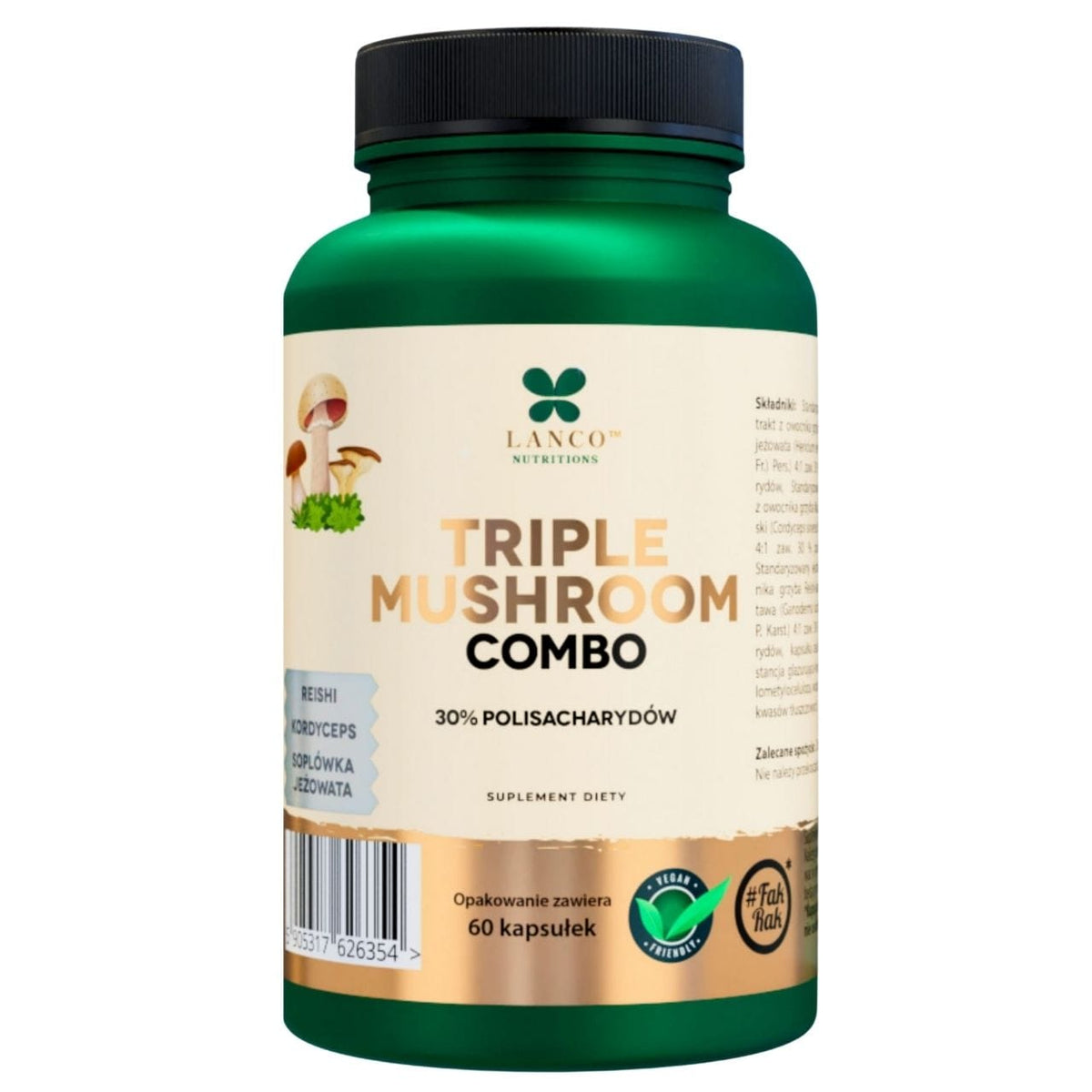 Lanco Nutritions Triple Mushroom Combo - 60 cápsulas – Medpak